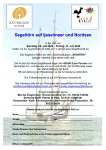 Segeltörn auf dem Ijsselmeer und Nordsee – ST. MAXIMILIAN KOLBE